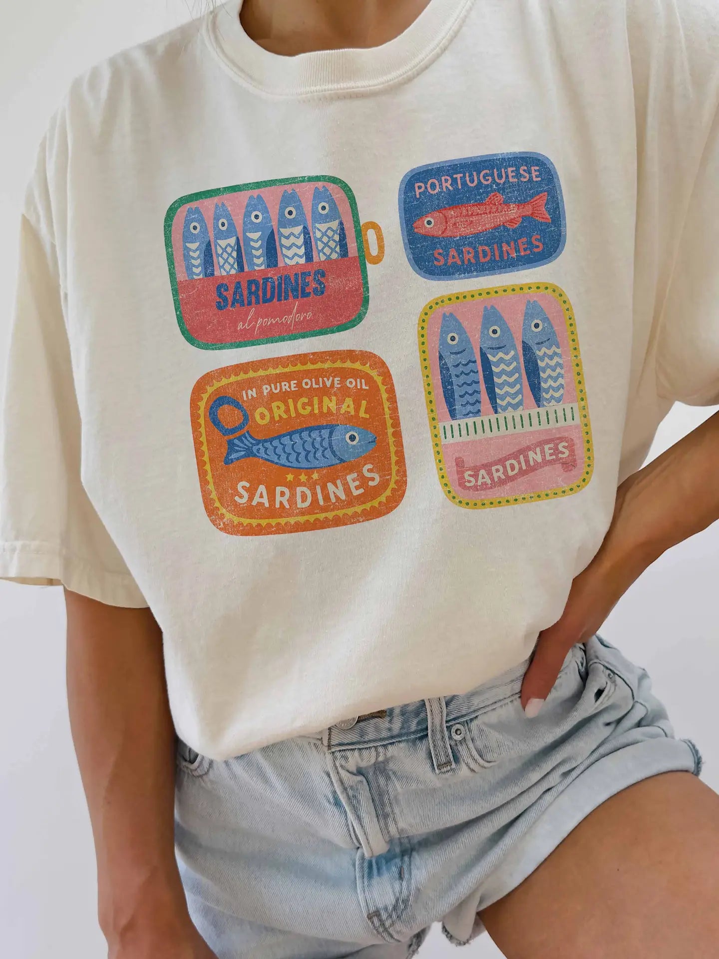 Tinned Sardines Collage Oversized Tee – The Ivory Palm
